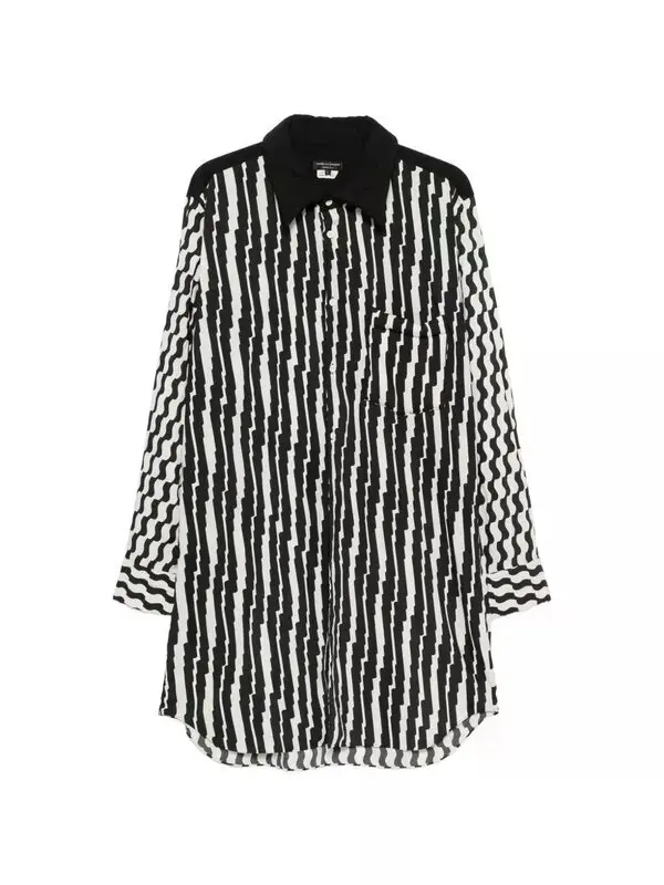 Comme Des Garçons Abstract-print Long-line Shirt