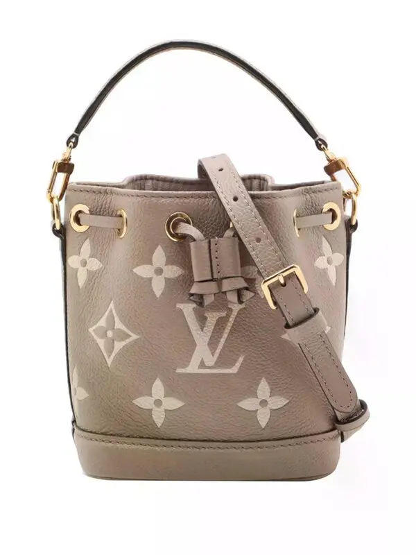 LOUIS VUITTON 2020-2026 Bicolor Monogram Empreinte Nano Noe Bucket Bag - Brown
