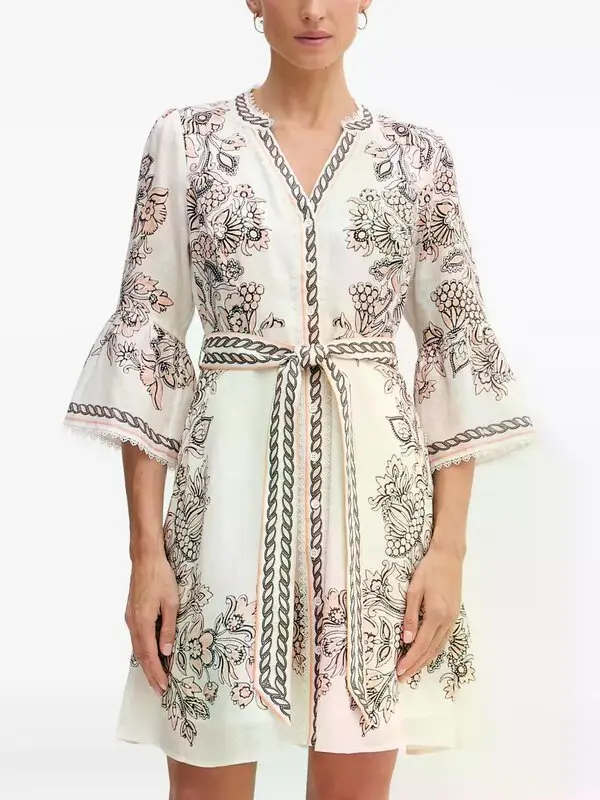 Hale Bob Maxwell Floral-print Belted Mini Dress