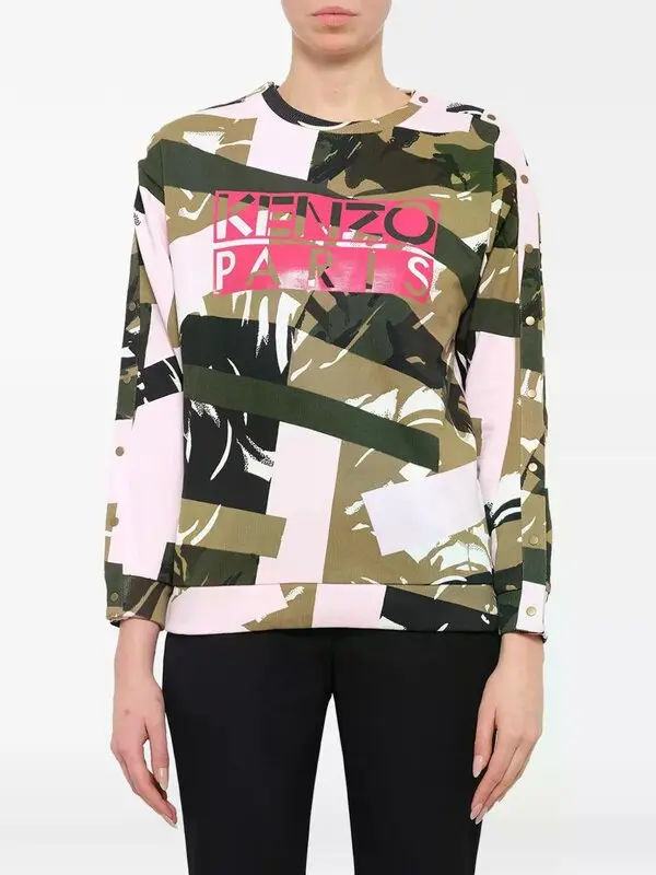 Kenzo Camouflage-print Logo-print Sweatshirt