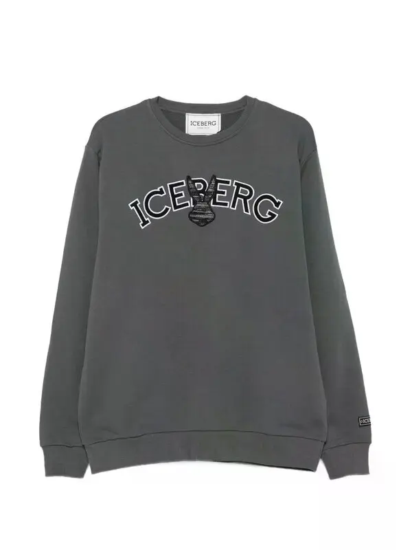 Iceberg Logo Embroidered Crewneck Sweatshirt