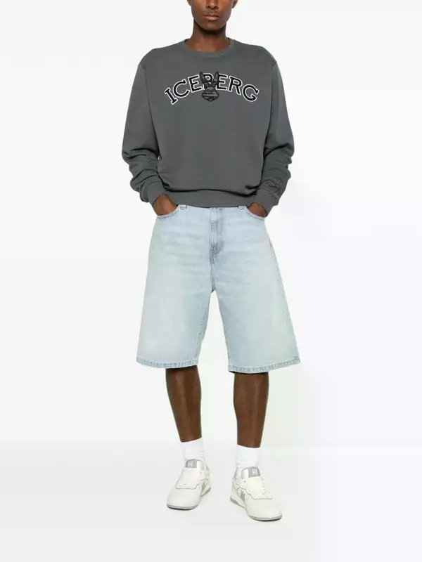 Iceberg Logo Embroidered Crewneck Sweatshirt