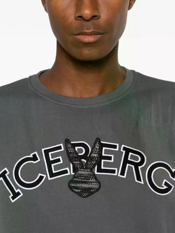 Iceberg Logo Embroidered Crewneck Sweatshirt