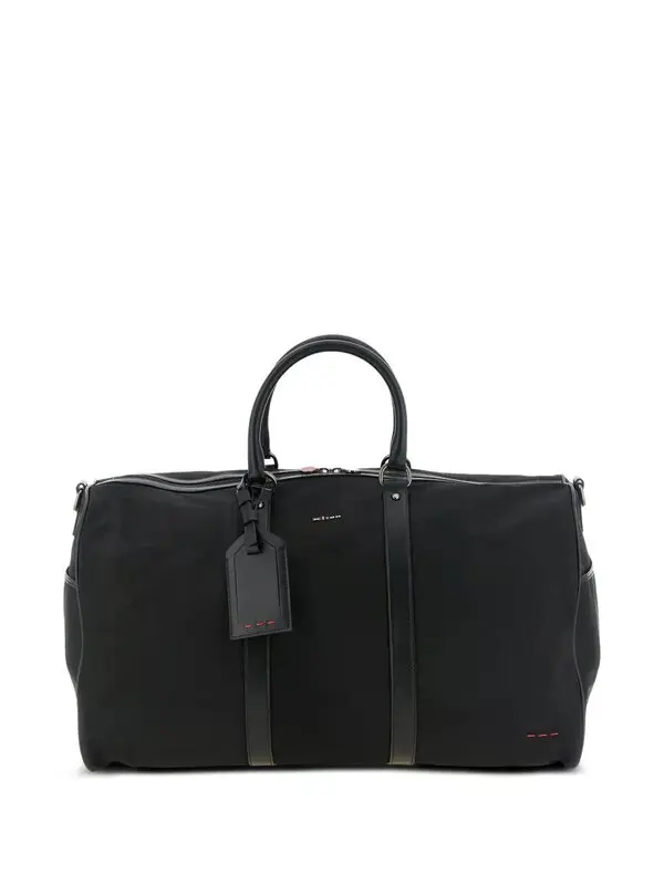 Kiton Leather-trim Weekend Duffel Bag - Black