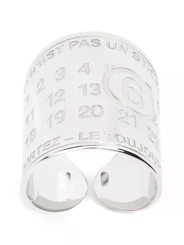 MAISON MARGIELA Tone Numeric Logo Cuff Bracelet - Silver