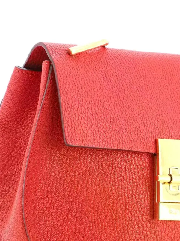Chloé Drew Leather Small Crossbody Bag - Red