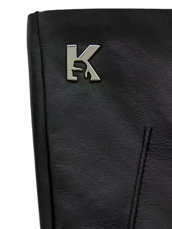 Karl Lagerfeld Logo-plaque Leather Gloves