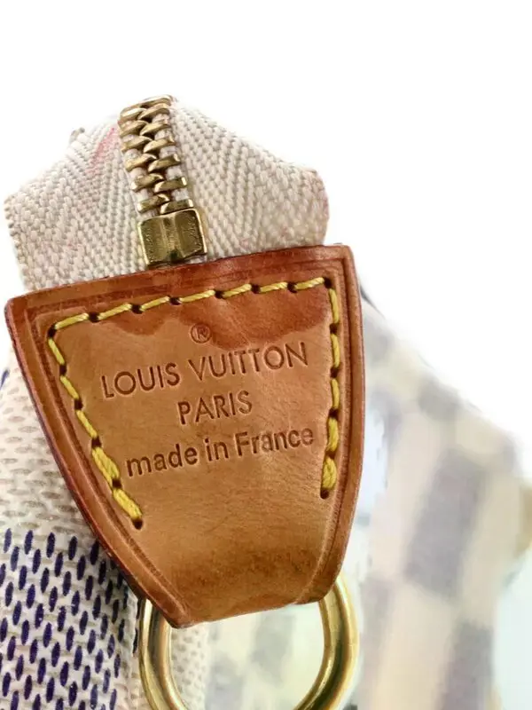 LOUIS VUITTON Pochette Accessoires Damier Mini Clutch Bag - White