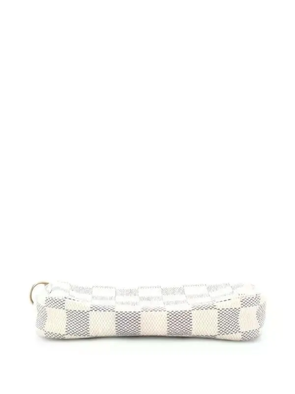 LOUIS VUITTON Pochette Accessoires Damier Mini Clutch Bag - White