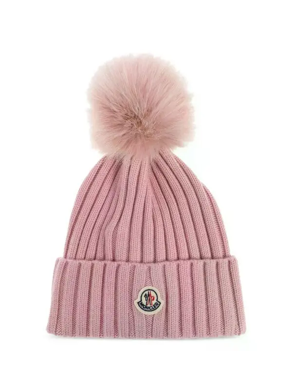 Moncler Ribbed-knit Pompom Beanie Hat
