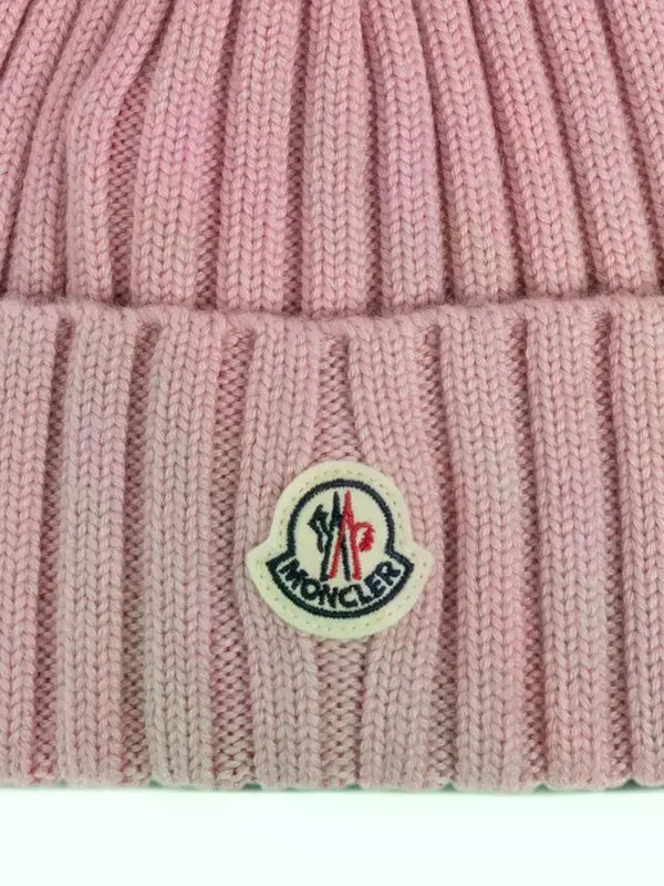 Moncler Ribbed-knit Pompom Beanie Hat