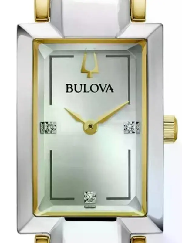 Bulova Classic Rectangular Watch With Diamond Markers