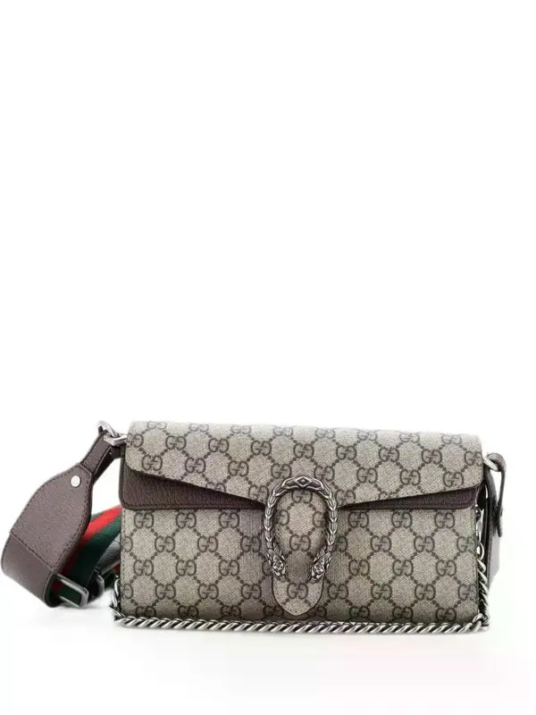 Gucci Dionysus East-west Flap Bag Gg Coated Canvas Small Shoulder Bag - Brown