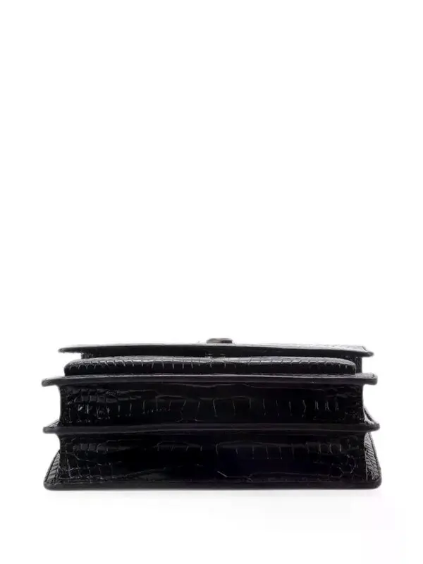 Saint Laurent Sunset Crocodile Embossed Leather Medium Crossbody Bag