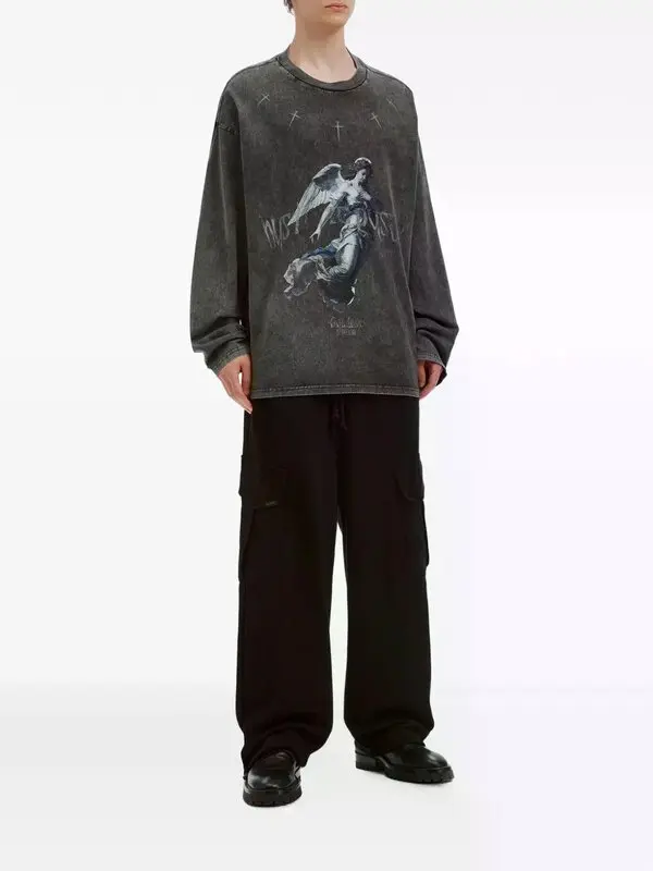 FIVE CM Angel-print Long-sleeved T-shirt
