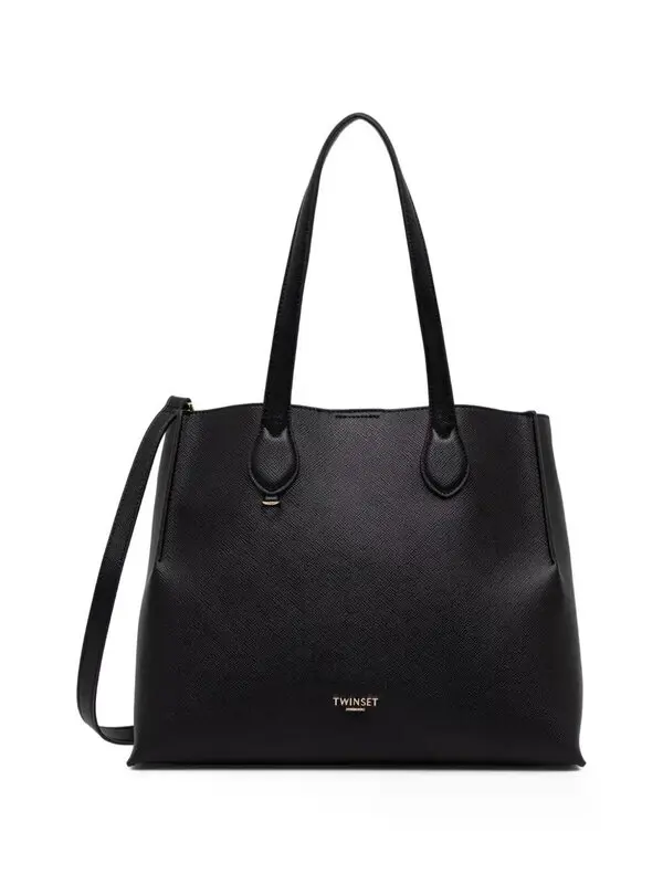 TWINSET Textured Logo-plaque Tote Bag
