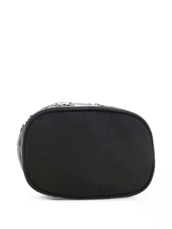 Prada Re-edition 1978 Crystal Embellished Tessuto Mini Bucket Bag - Black
