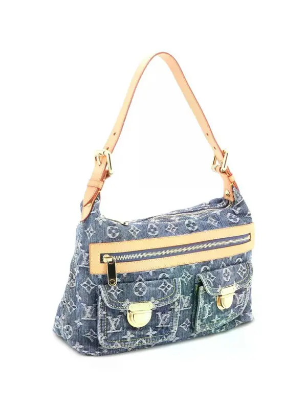 LOUIS VUITTON Baggy Handbag Denim Pm Hobo Bag