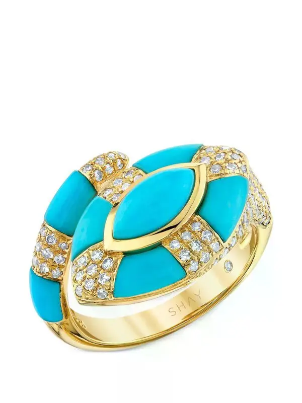 Shay Evil Eye Turquoise And Diamond Ring