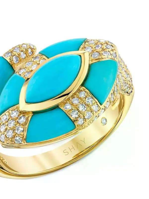 Shay Evil Eye Turquoise And Diamond Ring
