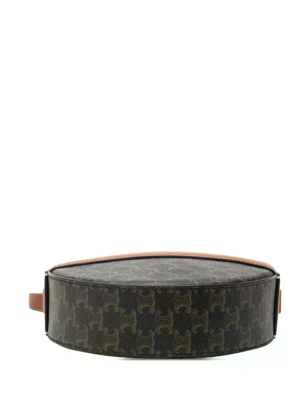 Celine 2021 Triomphe Coated Canvas Round Purse On Strap Crossbody Bag - Brown