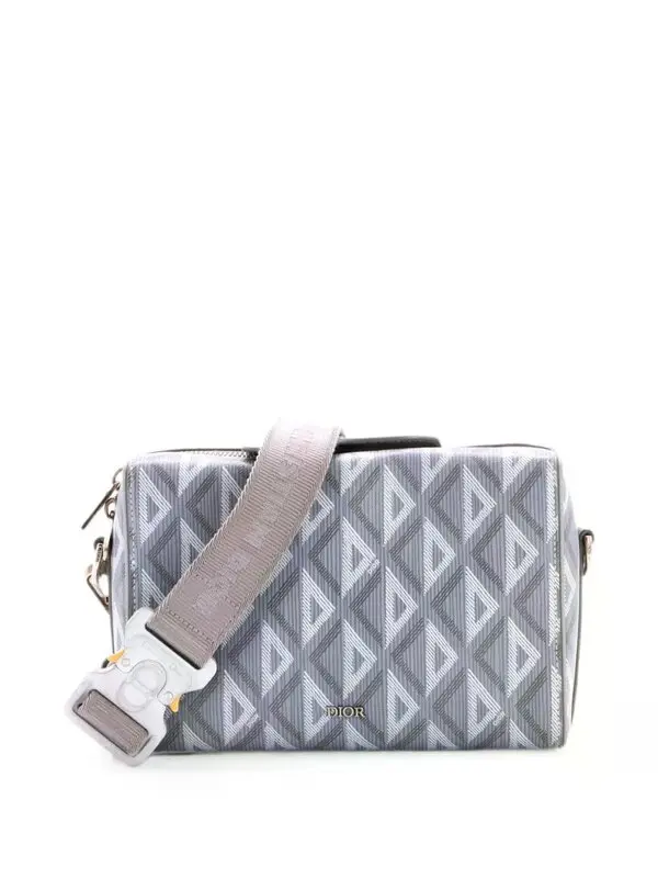 Dior Lingot Messenger Bag Cd Diamond Coated Canvas Crossbody Bag