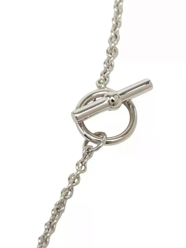 Hermès Palladium Plated Mini Maillon Pendant Necklace - Silver
