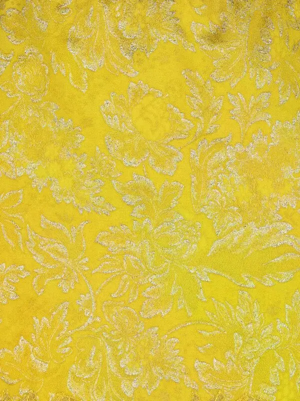 Saint Laurent Baroque Mini Skirt In Jacquard And Lace - Yellow