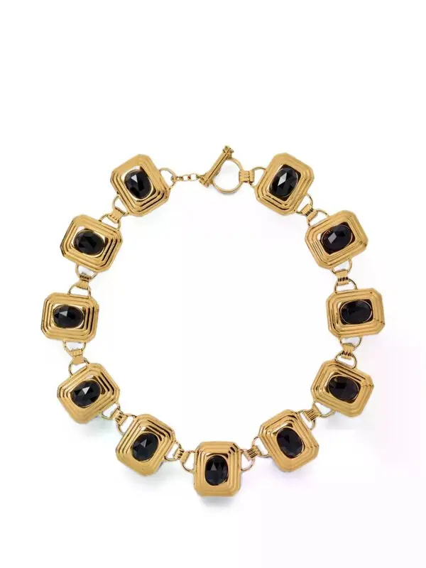 Alessandra Rich Crystal-embellished Geometric-link Necklace