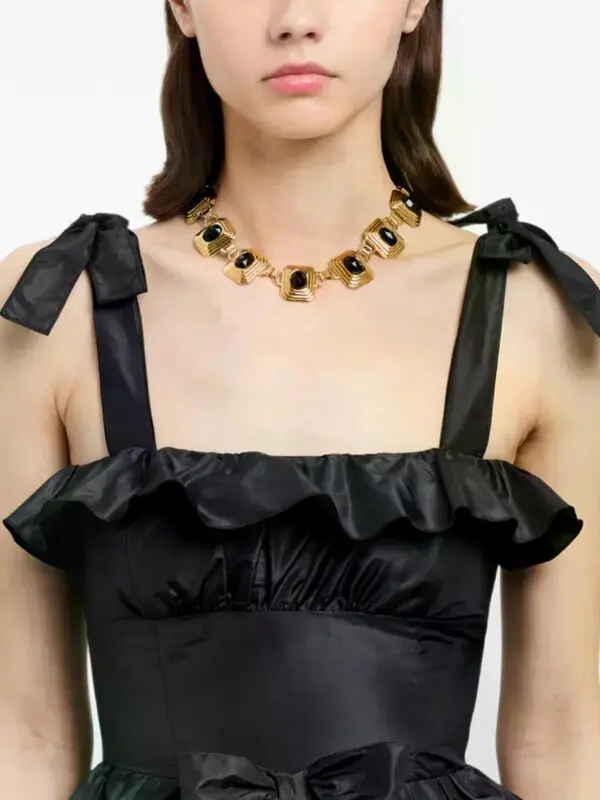 Alessandra Rich Crystal-embellished Geometric-link Necklace