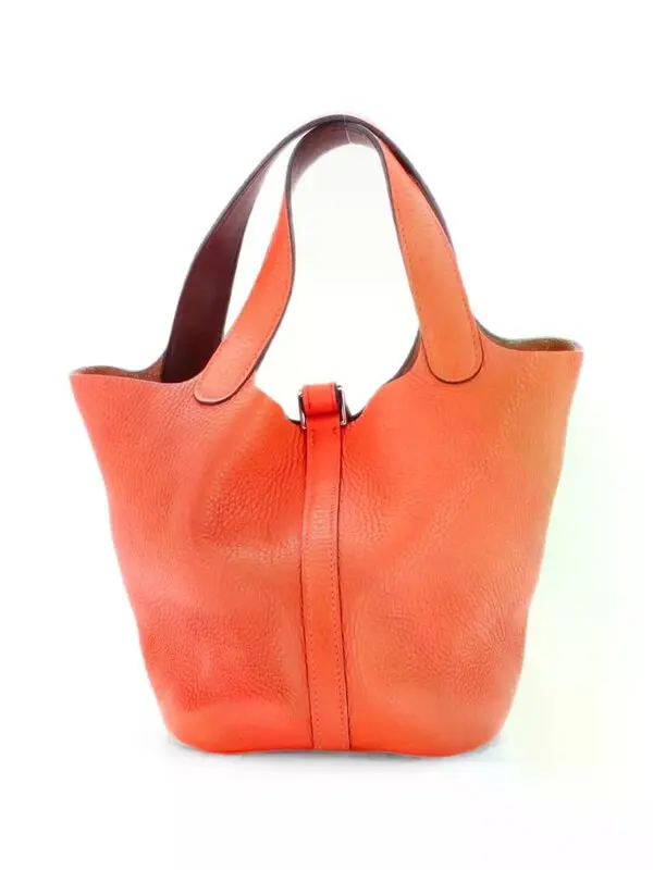 Hermès Eclat Picotin Lock Bag Clemence Pm Tote Bag - Orange