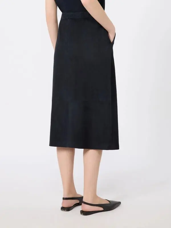 Max Mara Suede Midi Skirt Midnightblue - Midnight Blue