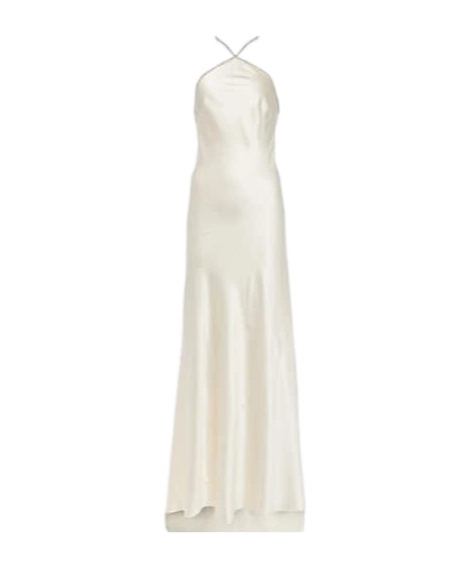 Roland Mouret Embellished Silk Satin Gown - White