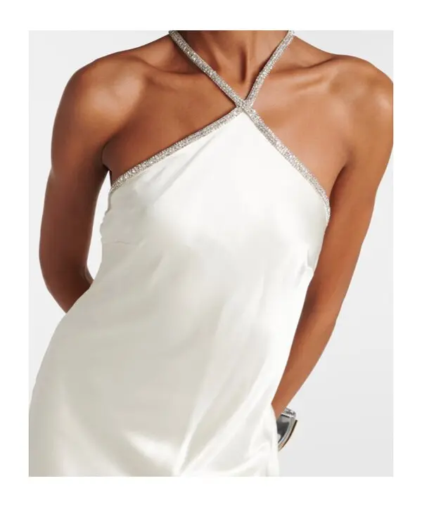 Roland Mouret Embellished Silk Satin Gown