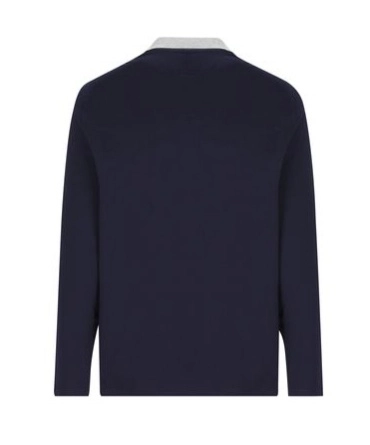 Brunello Cucinelli Logo Embroidered Long-sleeved Polo Shirt - Cobalt Blue