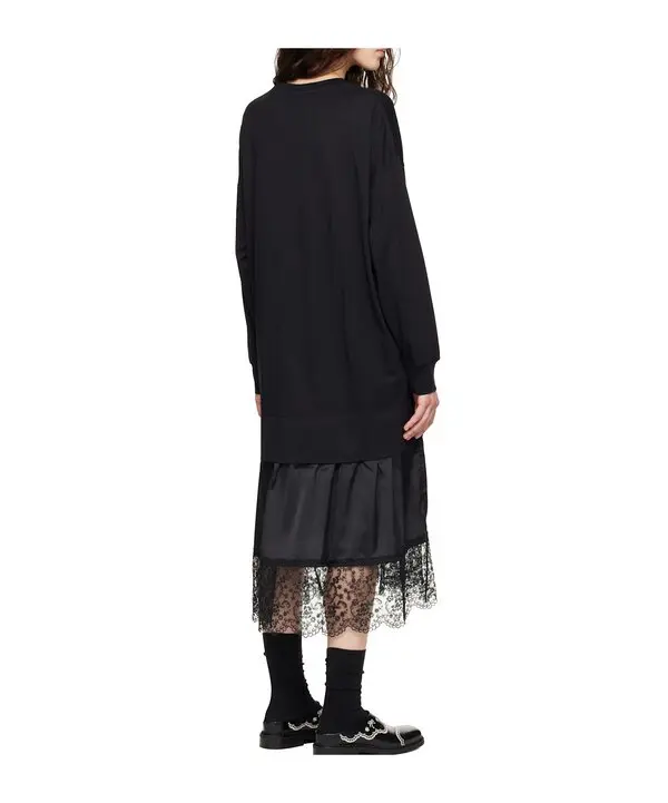 Simone Rocha Loose-fitting Ruffled Rose Lace Dress