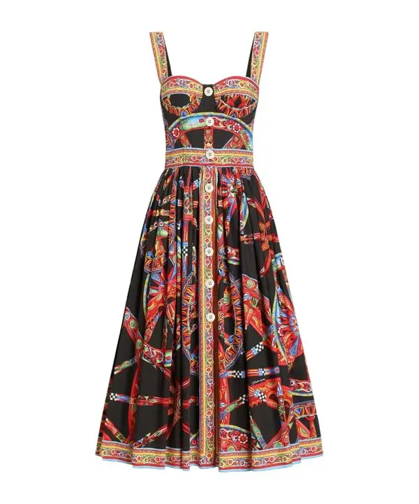 Dolce & Gabbana Carretto-printed Poplin Midi Dress - Multicolor