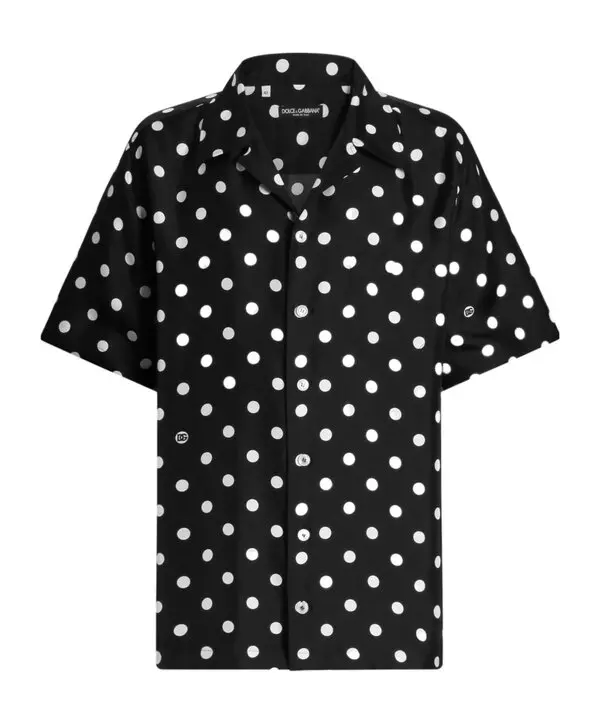 Dolce & Gabbana Polka Dot-print Silk Twill Shirt