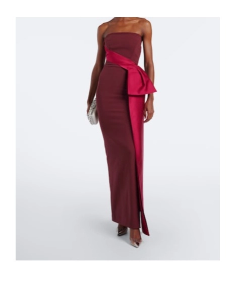 Roland Mouret Draped Crêpe Bustier Gown