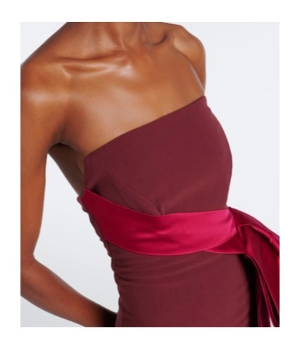 Roland Mouret Draped Crêpe Bustier Gown