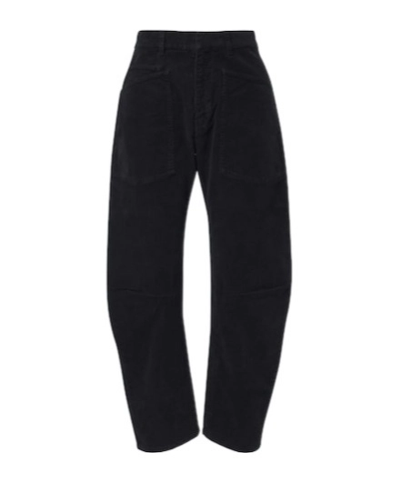 NILI LOTAN Shon Cotton-blend Corduroy Barrel-leg Jeans - Black