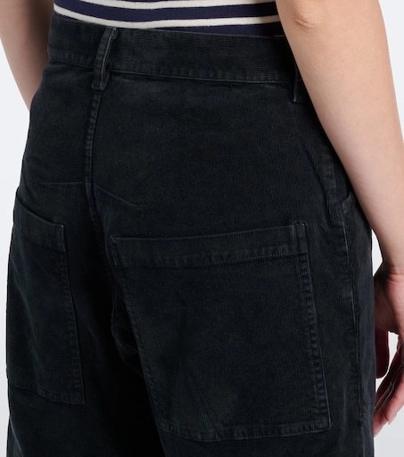 NILI LOTAN Shon Cotton-blend Corduroy Barrel-leg Jeans - Black