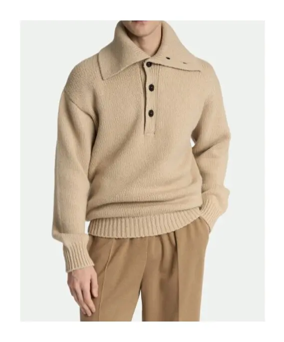 Malo Button-fastening Ribbed-collar Knit
