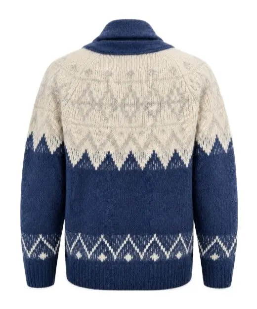 Eleventy Shawl Collar Jacquard Cardigan