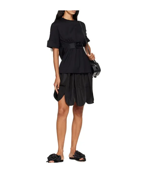 Simone Rocha Floral-appliqué Gathered T-shirt