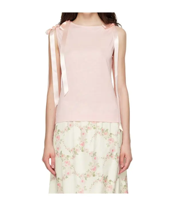Simone Rocha Bow Ribbon Tank Top
