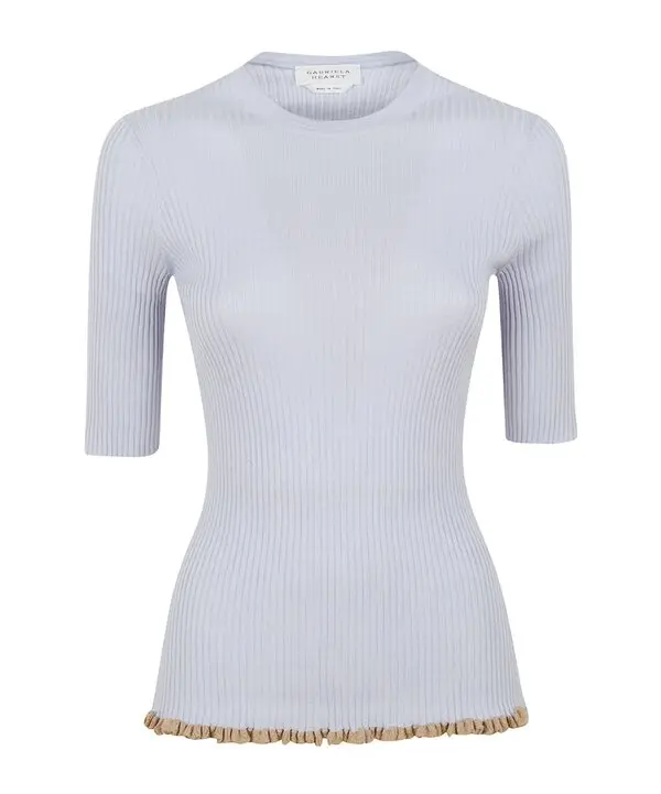 Gabriela Hearst Ribbed Trim Knit Top - No