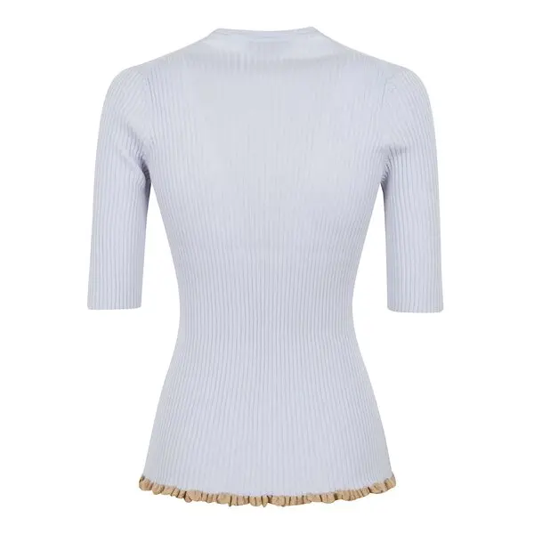 Gabriela Hearst Ribbed Trim Knit Top