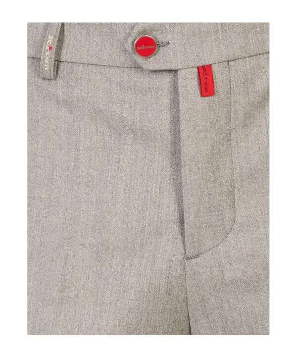 Kiton Logo-patch Straight-leg Trousers