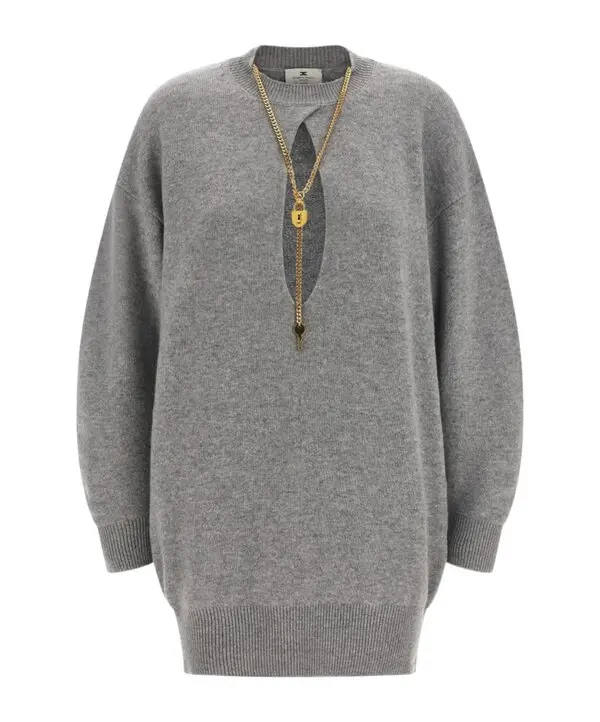 Elisabetta Franchi Necklace Dress - Grey